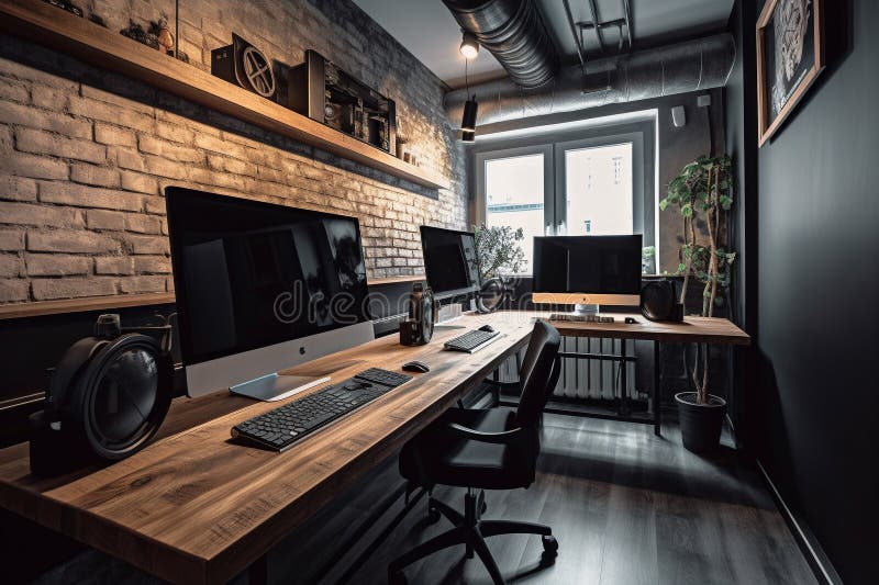 Modern Workspace with Minimalist Aesthetics, Representing a Peaceful ...