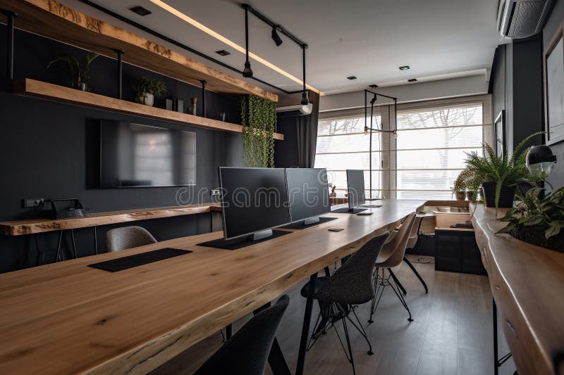 Modern Workspace with Minimalist Aesthetics, Representing a Peaceful ...