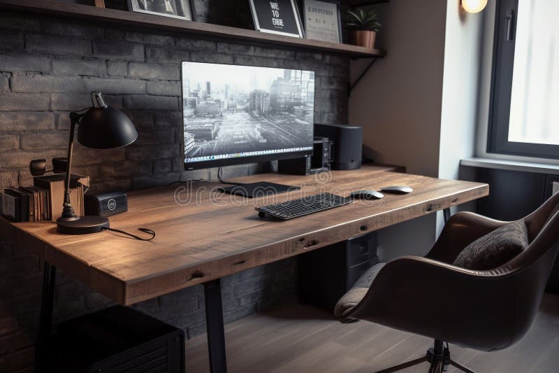 Modern Workspace with Minimalist Aesthetics, Representing a Peaceful ...