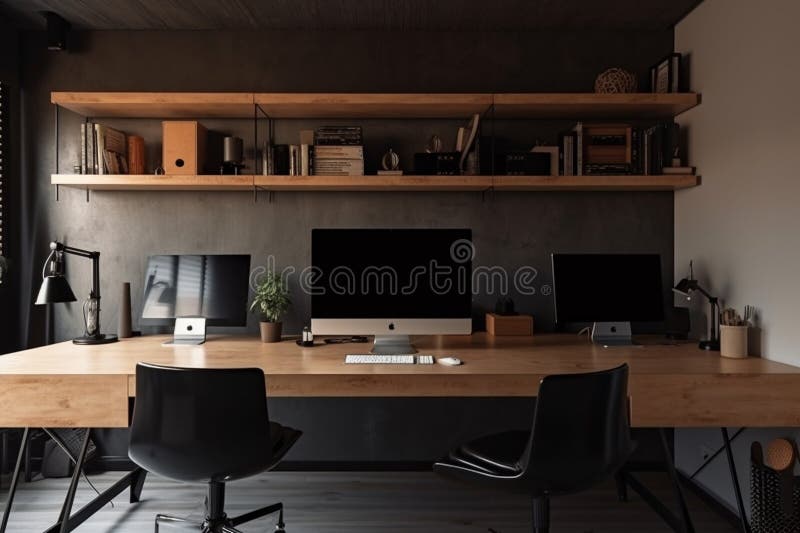 Modern Workspace with Minimalist Aesthetics, Representing a Peaceful ...