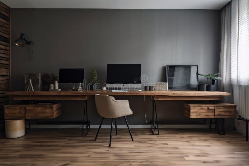 Modern Workspace with Minimalist Aesthetics, Representing a Peaceful ...
