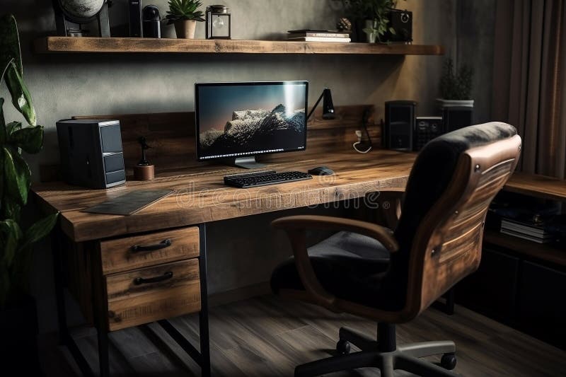 Modern Workspace with Minimalist Aesthetics, Representing a Peaceful ...