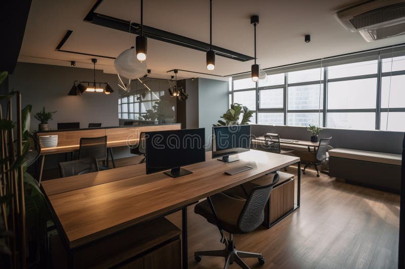 Modern Workspace with Minimalist Aesthetics, Representing a Peaceful ...