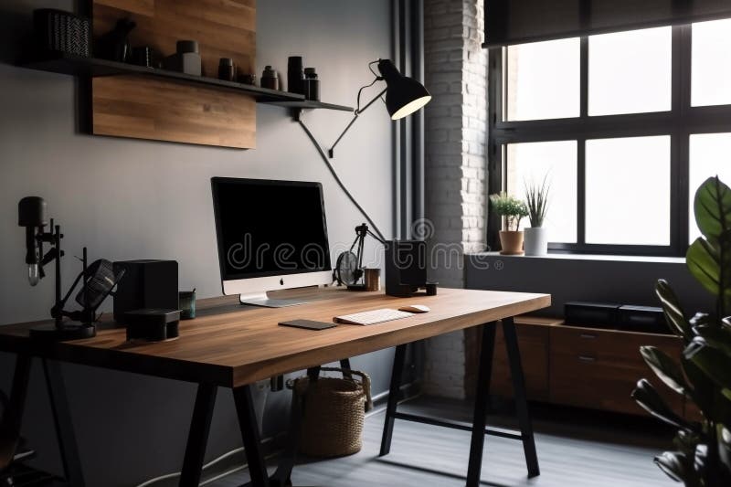 Modern Workspace with Minimalist Aesthetics, Representing a Peaceful ...
