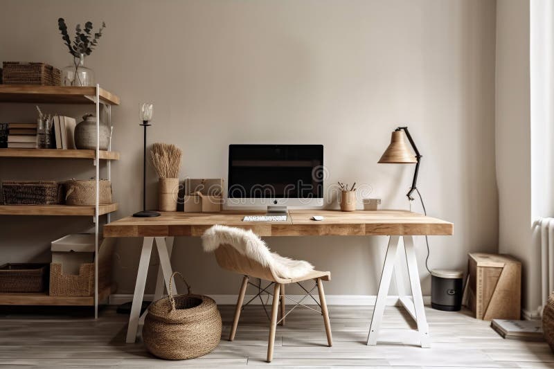 Modern Workspace with Minimalist Aesthetics, Representing a Peaceful ...