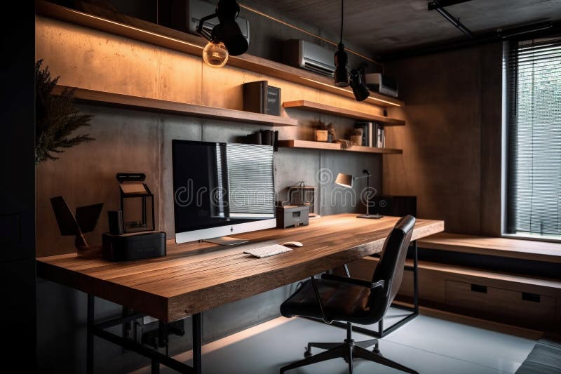 Modern Workspace with Minimalist Aesthetics, Representing a Peaceful ...