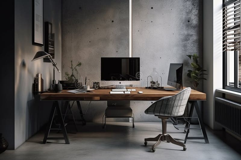Modern Workspace with Minimalist Aesthetics, Representing a Peaceful ...