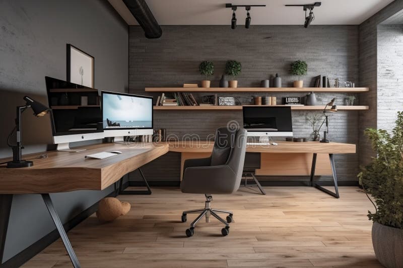 Modern Workspace with Minimalist Aesthetics, Representing a Peaceful ...