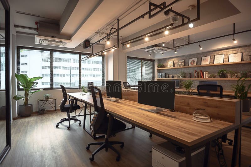 Modern Workspace with Minimalist Aesthetics, Representing a Peaceful ...