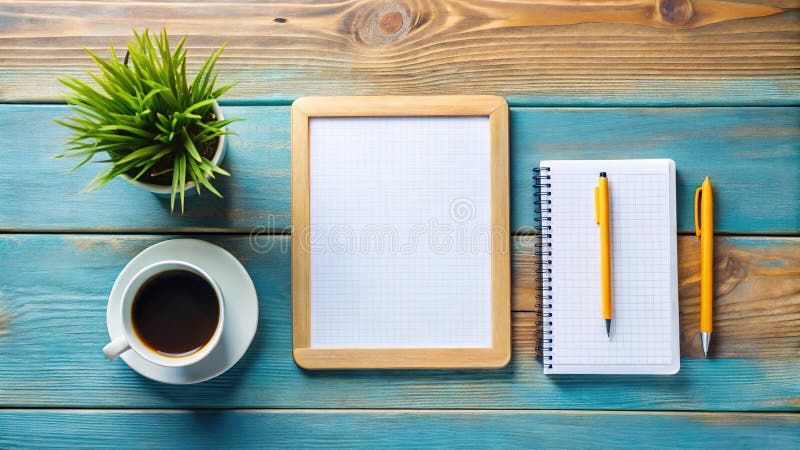 Modern Workspace Mockup Blank Tablet Notepad and Pen for Website App ...