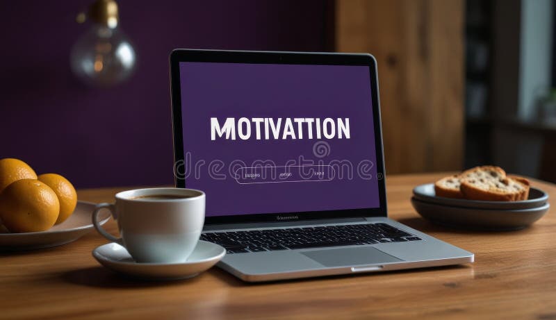Modern Workspace with Motivation Theme Stock Illustration ...