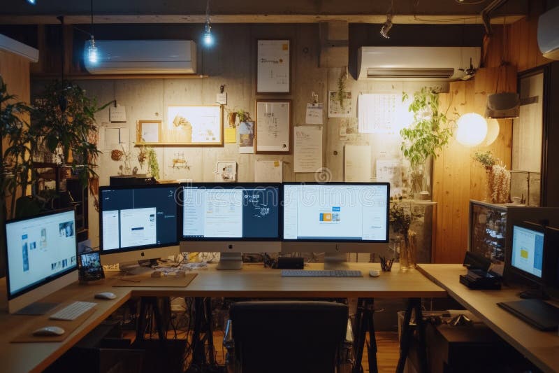A Modern Workspace with Multiple Devices Showing Ad Performance Metrics ...