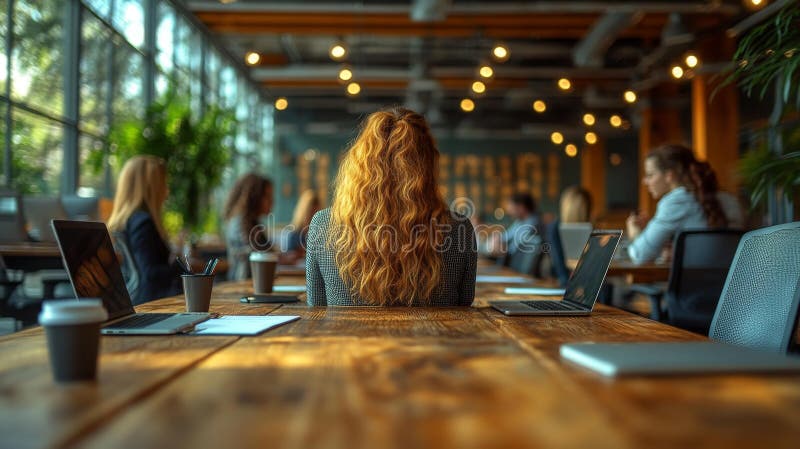 Modern Workspace with People in a Creative Office Generative AI Stock ...