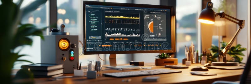 Modern Workspace Productivity Setup Data Analysis Technology Home ...