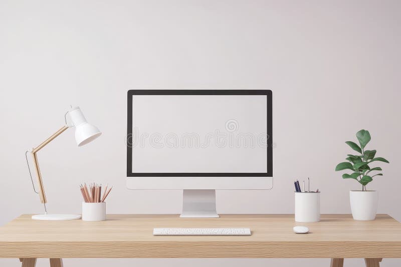 Modern Workspace Setup - Clean and Minimalist Workspace Featuring a ...