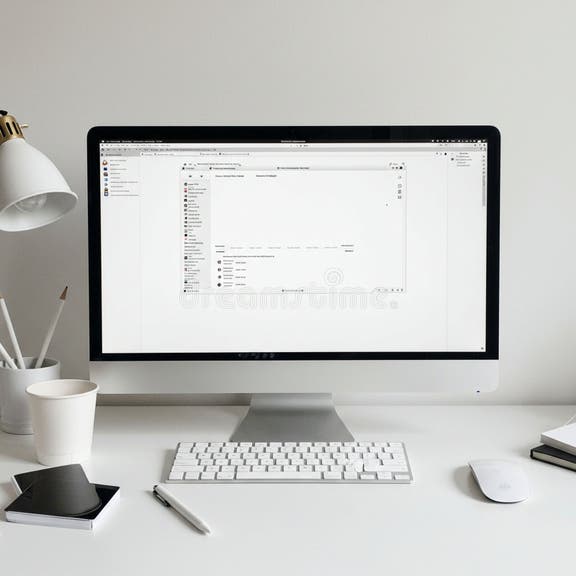 Modern Workspace with a Sleek Desktop Computer on a White Table. the ...