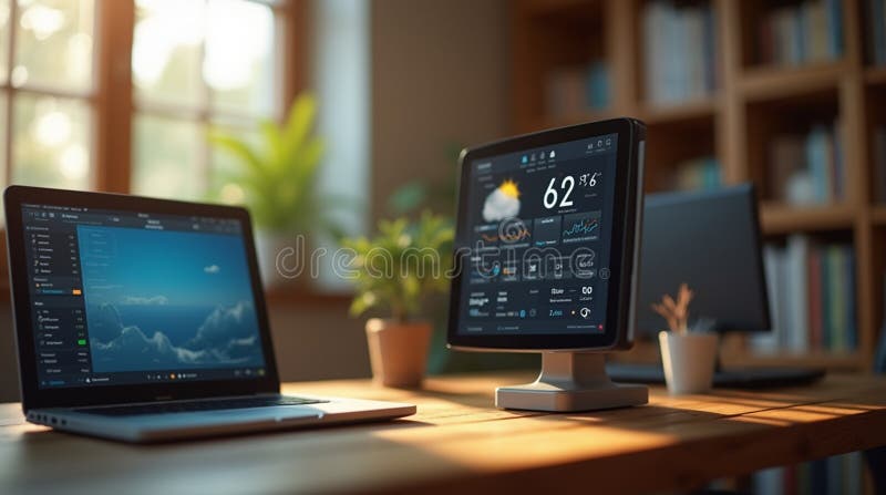 Modern Workspace with Technology Insights Stock Image - Image of smart ...