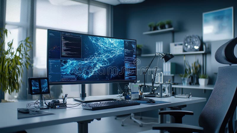 Modern Workstation Design Home Office Digital Workspace Contemporary ...