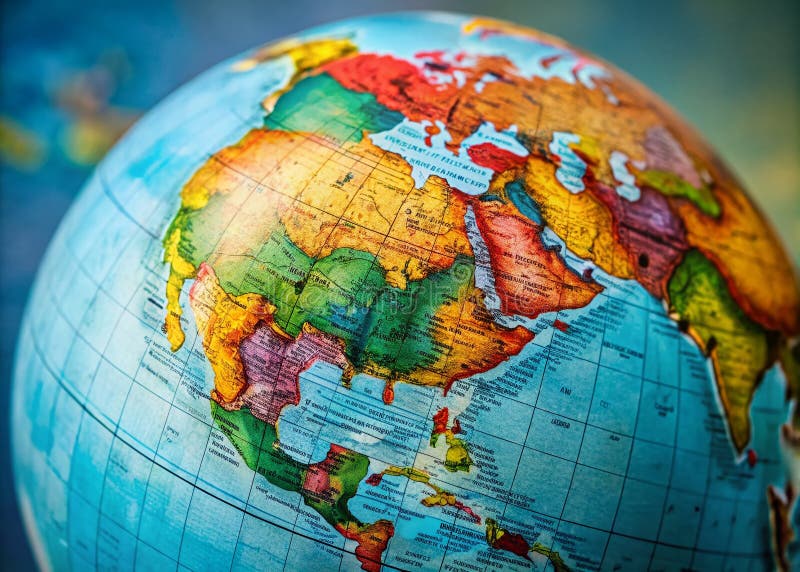 Labeled World Map Globe