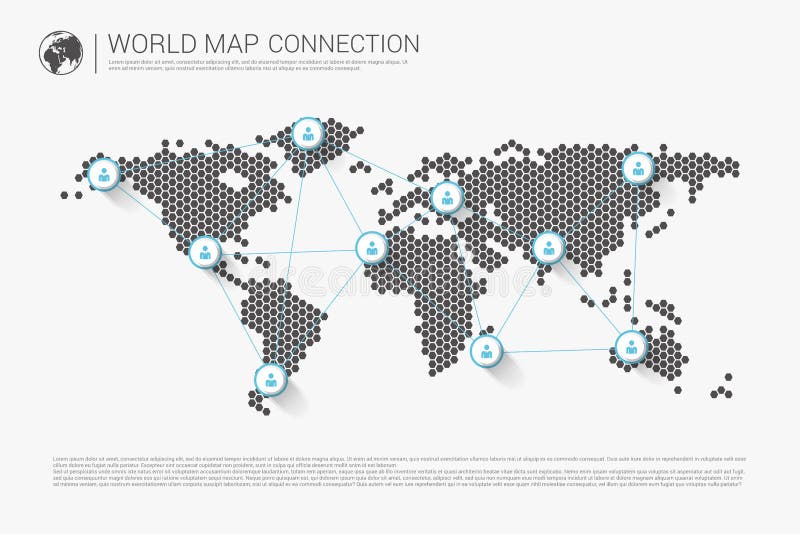Colorful Modern Infographic World Map Connection Concept. Vector Stock ...