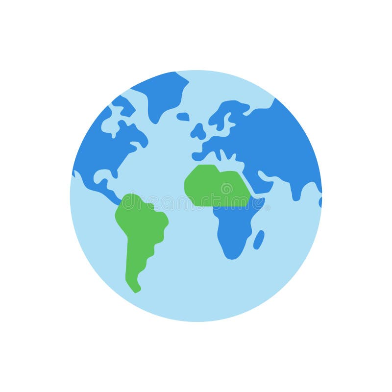 Modern World Map Icon for Navigation Stock Illustration - Illustration ...