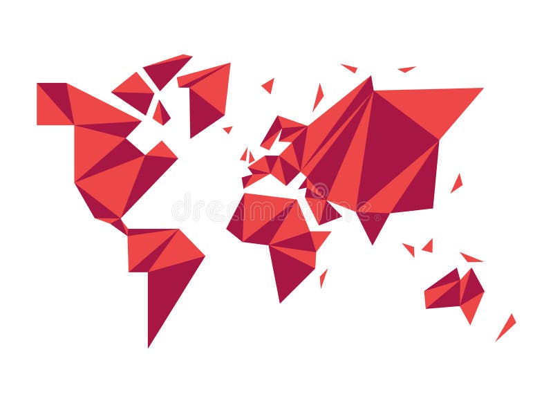 Abstract World Map - Vector Illustration - Geometric Structure Stock ...