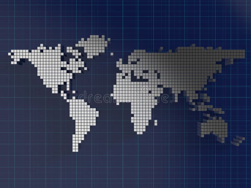 Modern World Map, Map in the Box, Abstract World Map. Stock ...