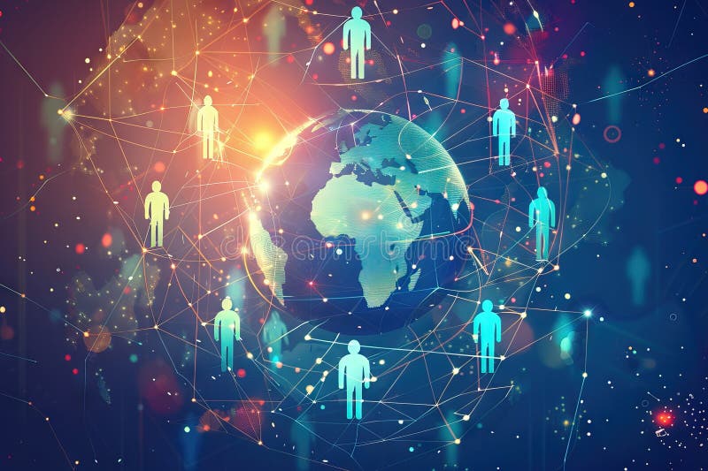 A Modern World Population Day Background with Diverse People Figures ...