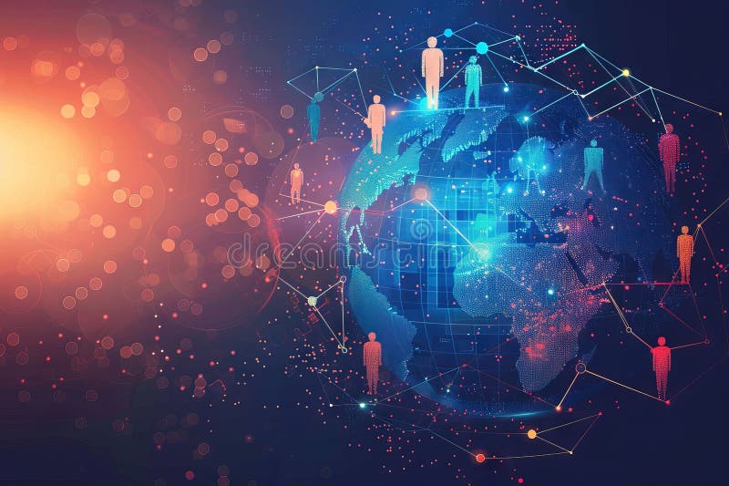 A Modern World Population Day Background with Diverse People Figures ...