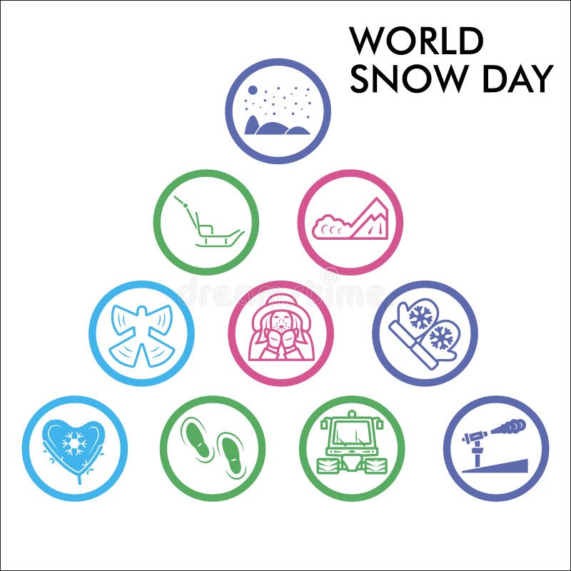 Modern World Snow Day Infographic Design Template with Icons. Winter ...