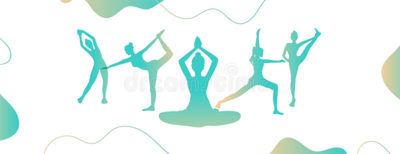 Modern World Yoga Day Banner with Exercise Posture and Text Space Stock ...