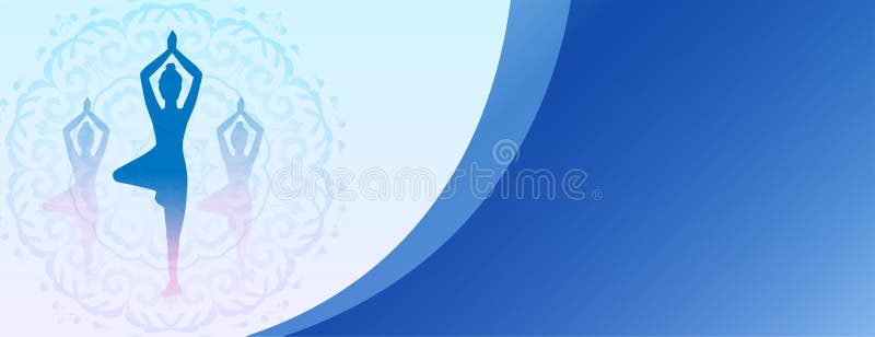 Modern World Yoga Day Posture Banner with Text Space Stock Vector ...