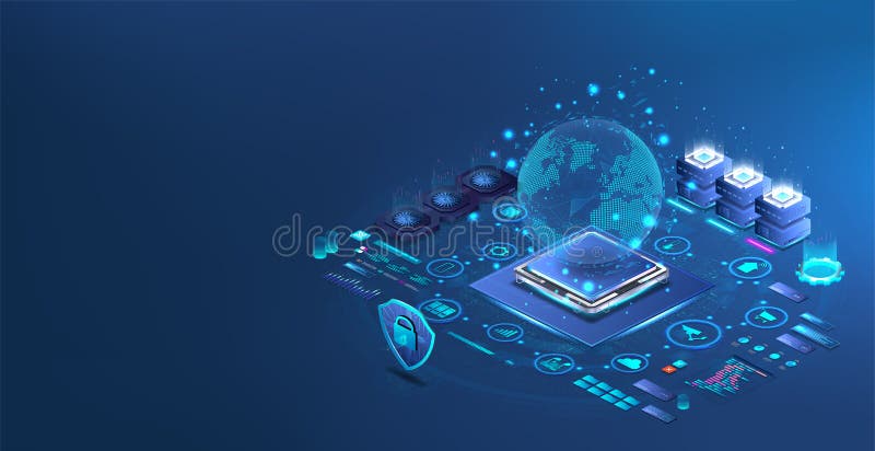 Modern Worldwide Network Technology. Earth Globe Hologram Stock Vector ...