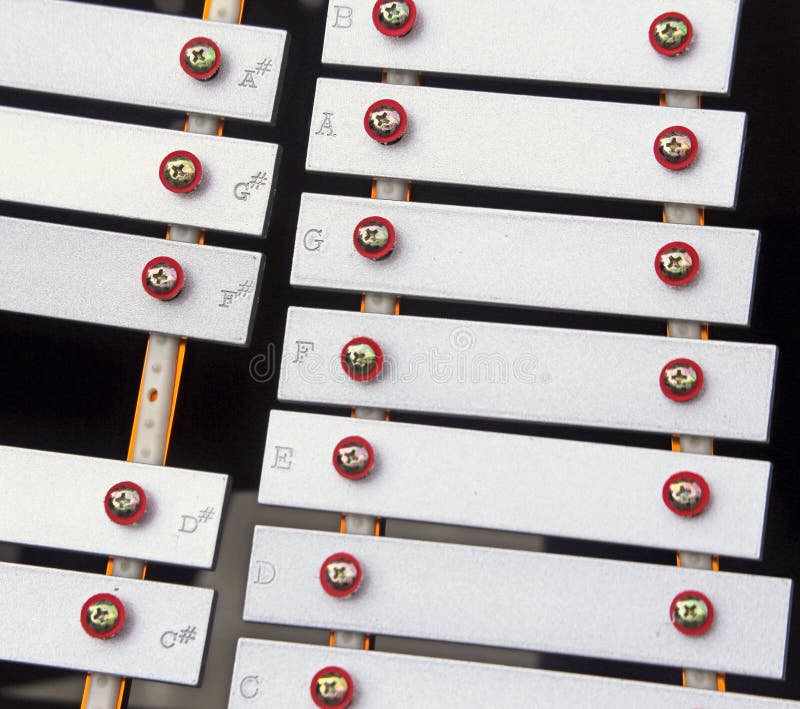 Modern Xilophono with the Musical Notes Engraved Stock Image - Image of ...