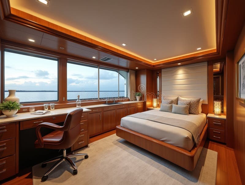 Luxurious Yacht Bedroom Ocean Views Stock Photos - Free & Royalty-Free ...