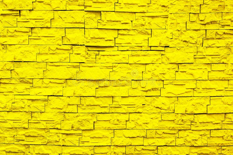 Modern Yellow Brick Wall Surface Background Stock Image - Image of ...
