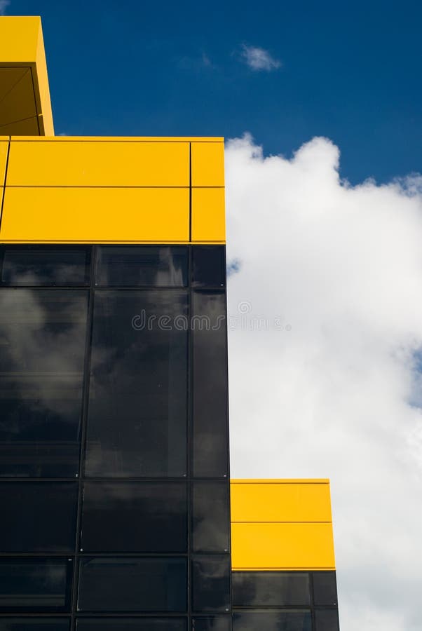 Modern yellow building stock photo. Image of glass, office - 11447370