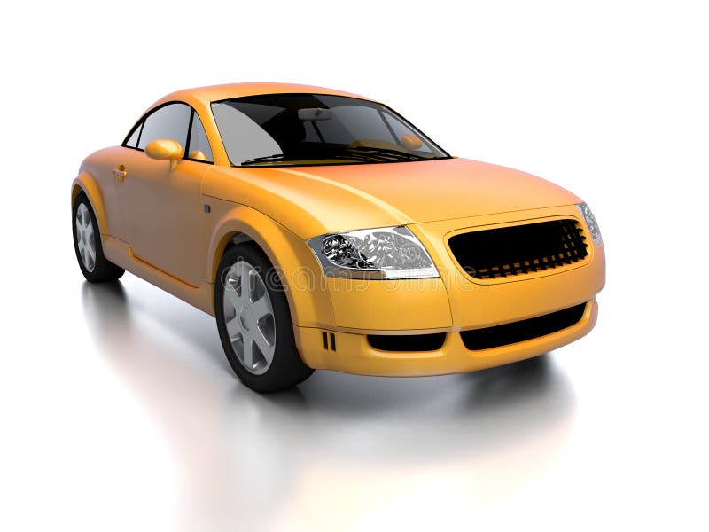 Modern Yellow Car Front View Stock Illustration - Illustration of ...