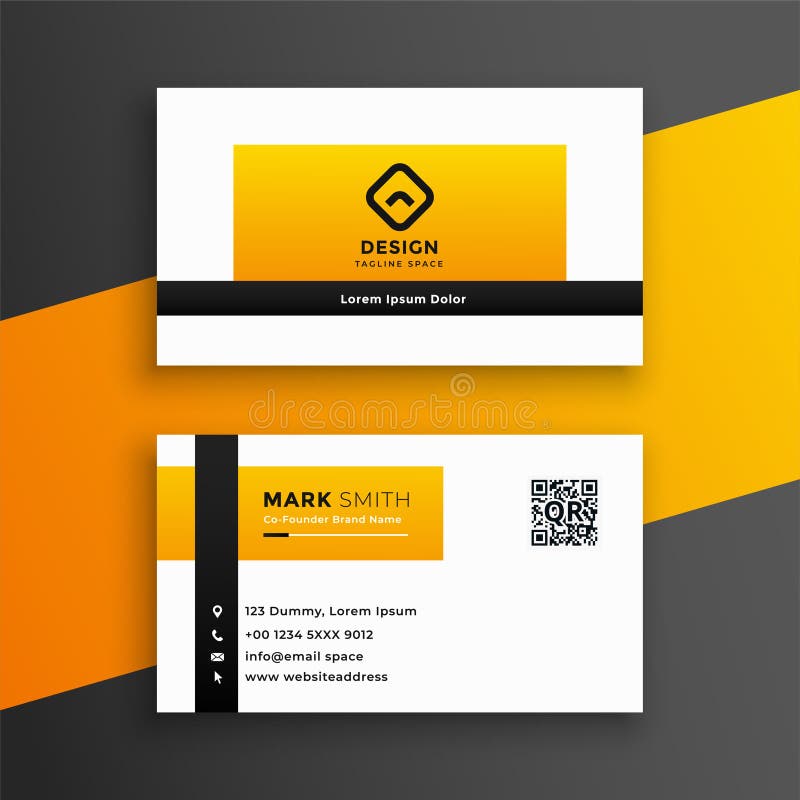 Modern Yellow Color Business Card Design Template Stock Vector ...