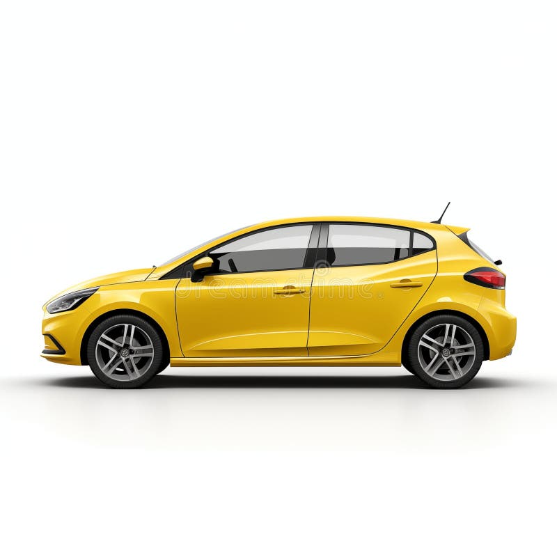 Modern Yellow Compact Hatchback Car with Sleek Side View Design and ...