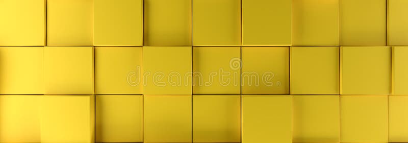 Modern Yellow Cubes Background, 3d Rendering Stock Illustration ...