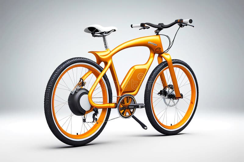 Modern Yellow E-bike. Generative Ai Design Stock Illustration - Illustration of cycle, gear ...