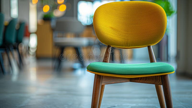 Modern Yellow and Green Chair in a Stylish Interior Setting Stock Image ...