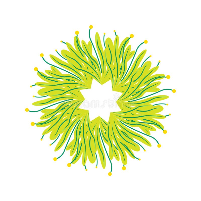 Modern Yellow and Green Grass Symmetry Art Stock Vector - Illustration ...