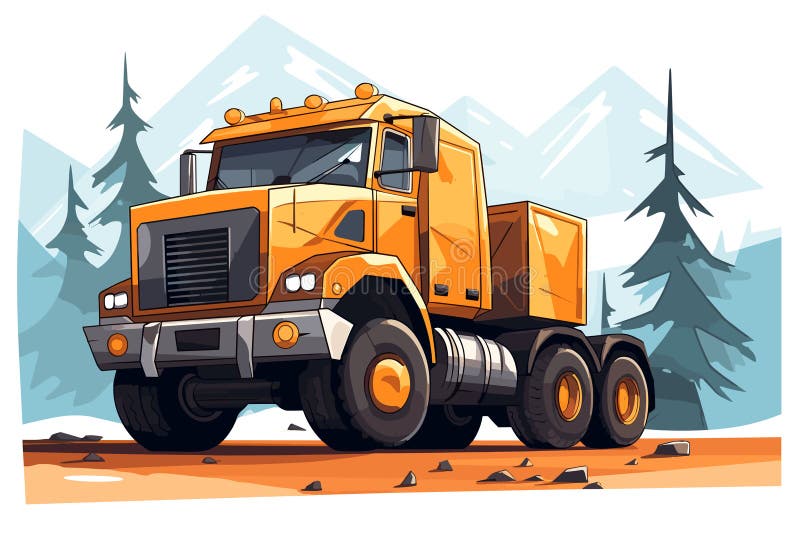 Modern Yellow Heavy Truck Machine Vector Illustration Stock Vector ...