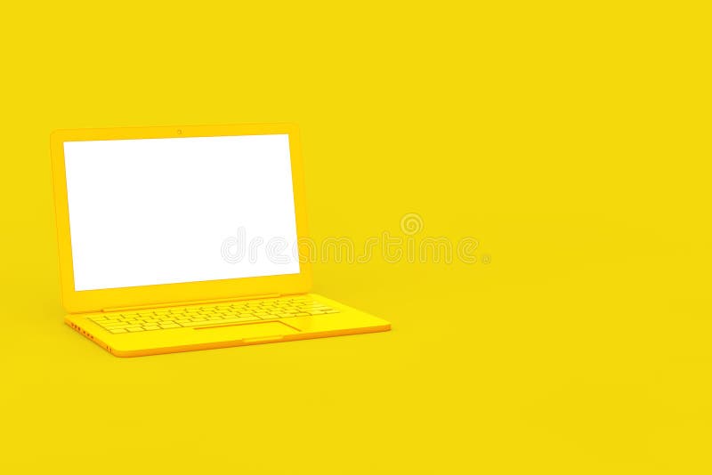 Yellow Laptop Icon Isolated Seamless Pattern on Red Background ...