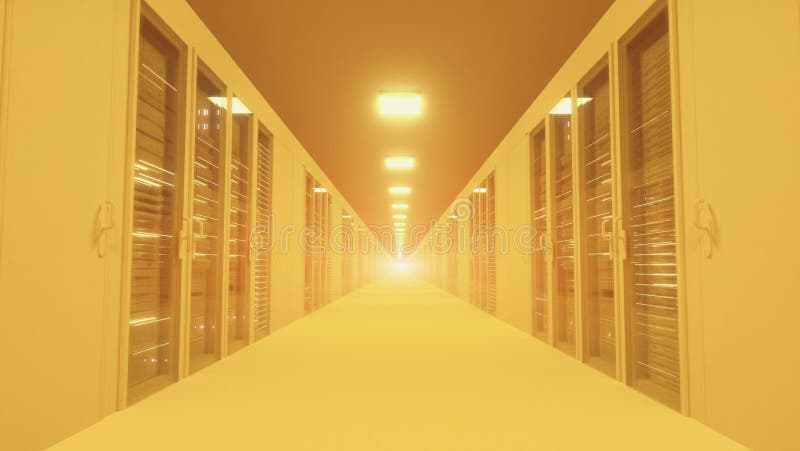 Modern Yellow Network and Telecommunication Technology Computer Concept ...