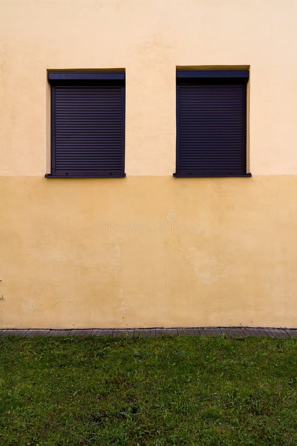 Modern yellow street wall stock photo. Image of blue - 71905260