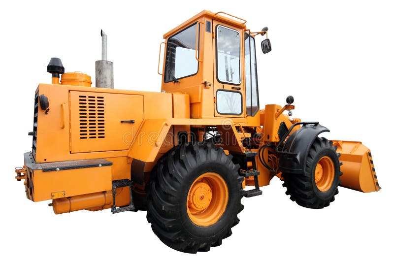 Yellow tractor stock image. Image of power, bulldozer - 16194523