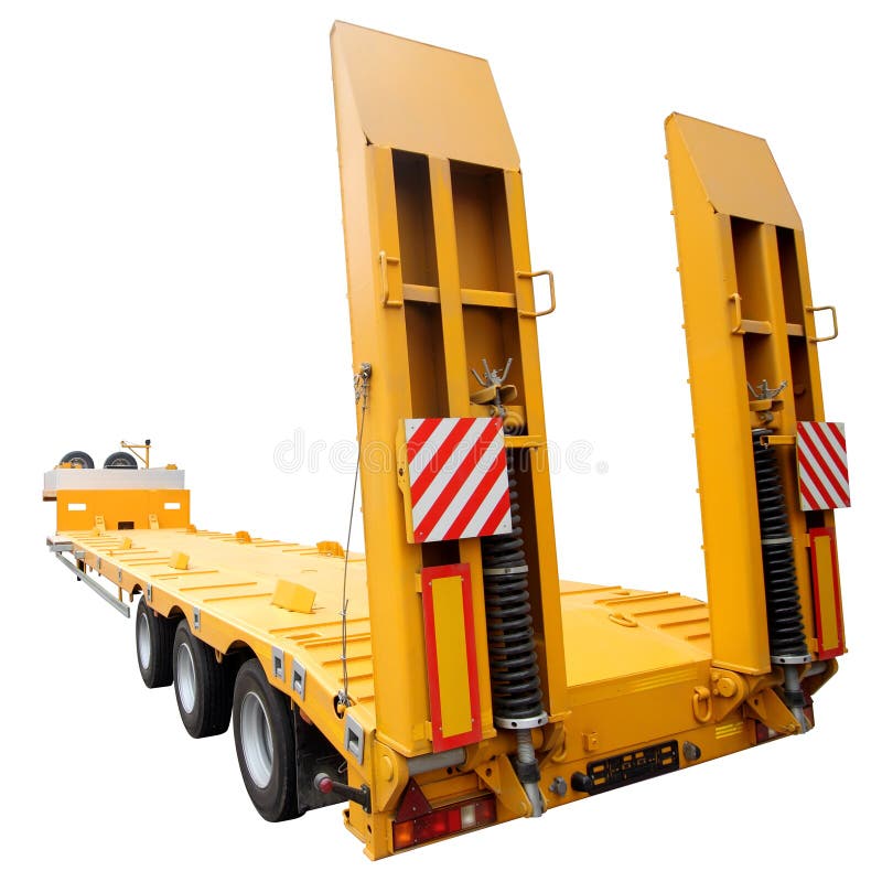 Modern Yellow Trailer To Transport Cargo and Equipment. Stock Photo ...